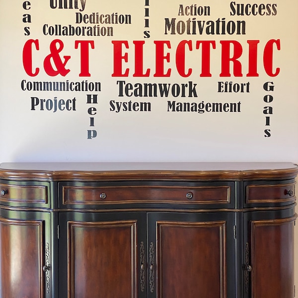 Large Custom Business Name Wall Decal, Office Wall Art Decor ...