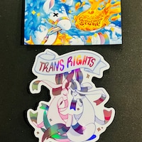 Trans Rights Pokemon Sylveon Eevee Evolution Holographic 3 Inch Vinyl ...