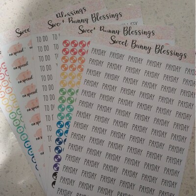 Payday Script Planner Stickers, Fits Erin Condren, Happy Planner and More Planners, Planner ...