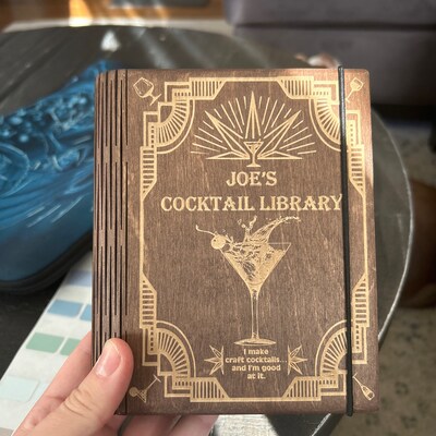 Custom Wooden Cocktail Recipe Book Eco Friendly Cooking Gift Recipe ...