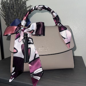 Purse Scarf 2 Handle Covers Rich Brown Ivory Red Special Order - Etsy
