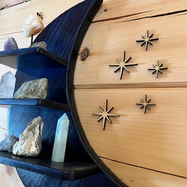 Wooden Golden Stars With Glitter - Wall Decor - Wooden Wall Stars ...