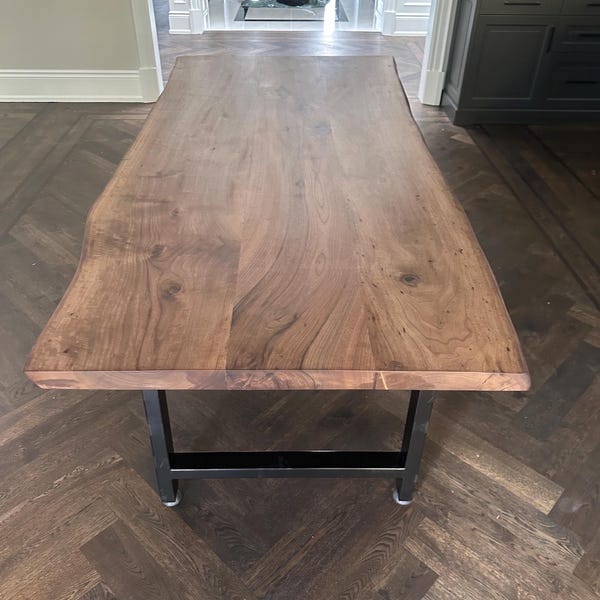 Large Dining Table, Handmade Wooden Table for Office, Handmade Conference Table, Live Edge ...