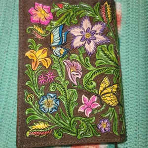 Hard Back Leather Paisley Book Cover - Etsy