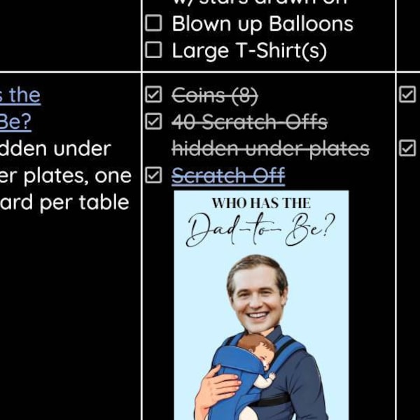 Who Has the Baby Daddy, Printable Baby Shower Game, Find Daddy Scratch ...