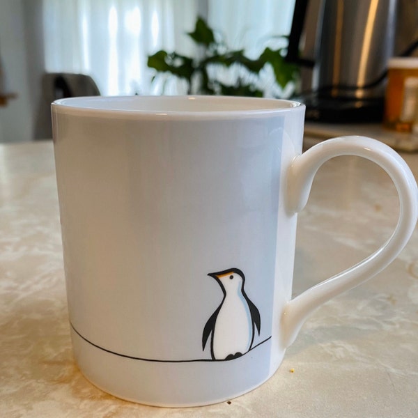 Penguin Mug, Penguin Gift, Fine Bone China Mug, Gift for Penguin Lovers ...