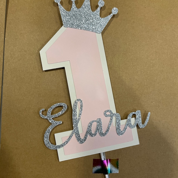 Princess Cake Topper Personalized First Birthday Cake Topper Pink and ...