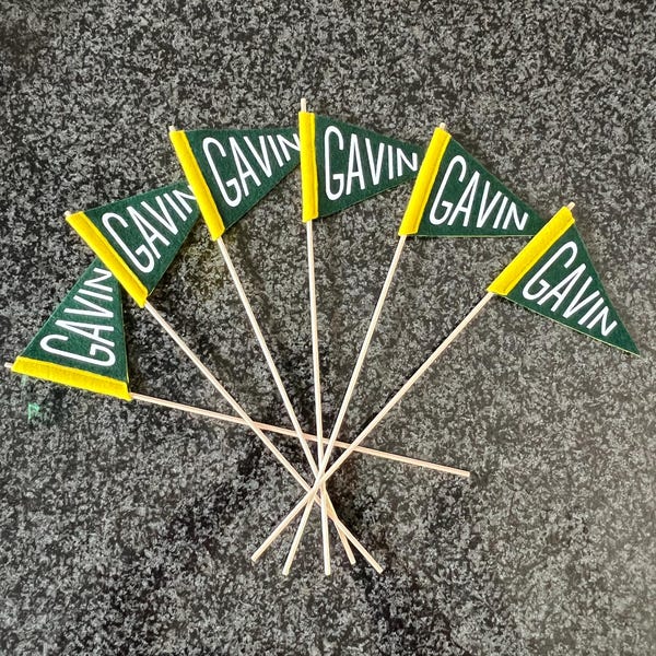 Custom Pennant on a Stick: Felt Personalized Word or Name Mini Pennant ...