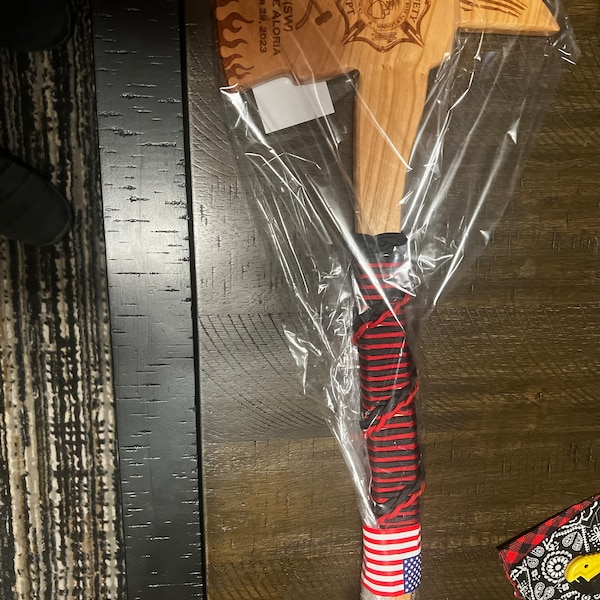 Firefighter Axe Cherry Wood -custom Laser Engraved - Etsy