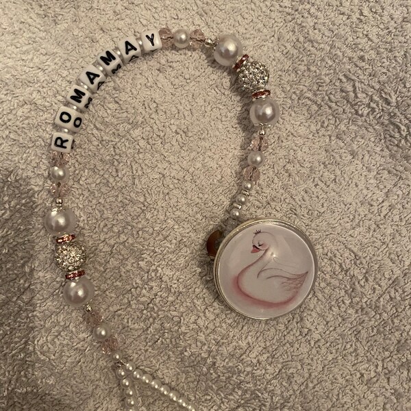 Bling swan Princess Shamballa Crystal Romany Keepsake Dummy/pacifier ...