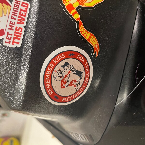 Reddy Kilowatt Stickers, Electricity Will Kill You! Remember Kids ...