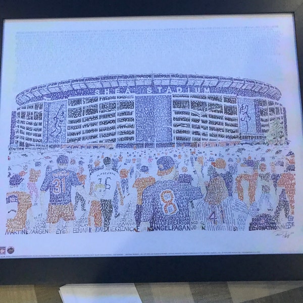 New York Mets Shea Stadium Word Art - Handwritten With Every Met - 16 ...