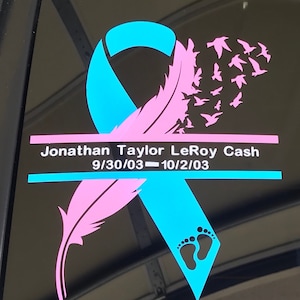 Miscarriage Infant Awareness Ribbon Feather With Birds SVG Baby Loss ...