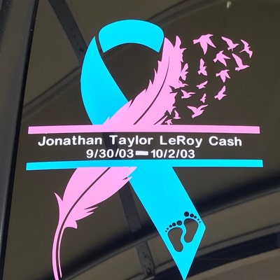 Miscarriage Infant Awareness Ribbon Feather With Birds SVG Baby Loss ...