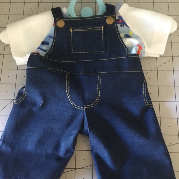 TEDDY BEAR DUNGAREES (overalls) Pdf Pattern. Fits 15-18 Inch Teddy ...