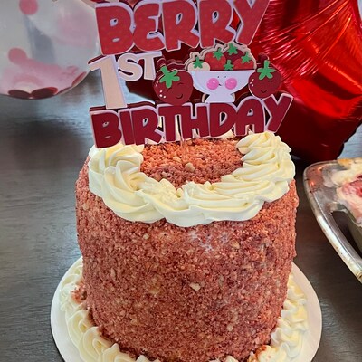 Berry 1st Birthday Cake Topper in Olivia - Etsy