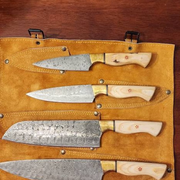 Handmade Damascus Cheese Knife Set of 5 Pcs With Olivewood Handle ...