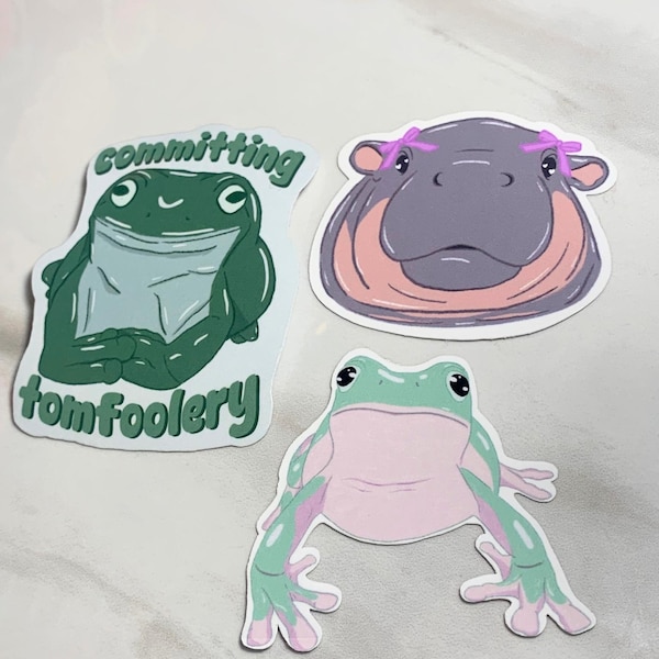 Frog Sticker "committing Tomfoolery" | Glossy | Cute & Silly | Water ...