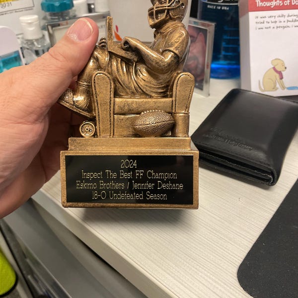 Fantasy Football Armchair Quarterback Trophy/award Free Engraving!!! - Etsy