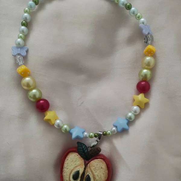 Apple Star Pearl Necklace - Weird Core - Fruit Necklace- Harajuku Japan ...