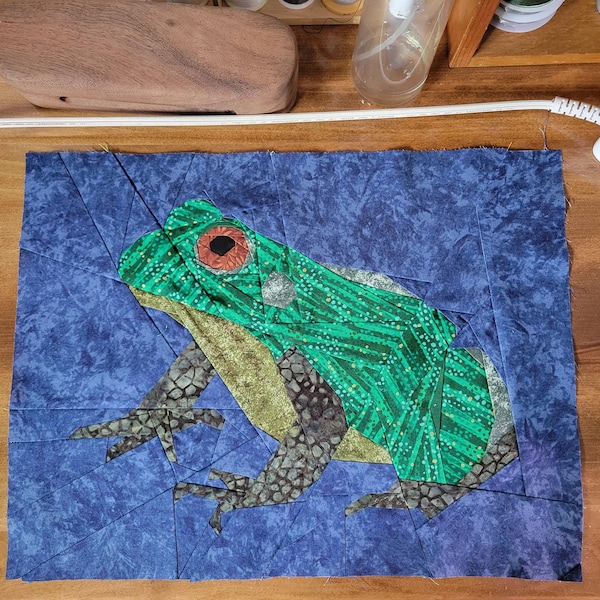 Frog Fpp--woodland and Riverside Animals Series--paper Piecing Quilt ...