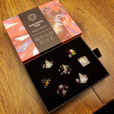 Warlock Deluxe Holographic Handmade Resin Sharp Edge Dnd Dice Set for ...