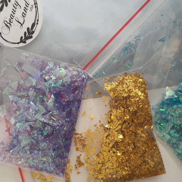 Holographic Mylar Glitter Flakes: Iridescent Nail Art, Resin Crafts - Etsy