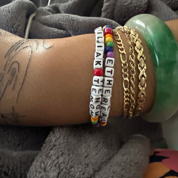 Custom Beaded Word Bracelet, Words of Affirmation, Expression Bracelets ...