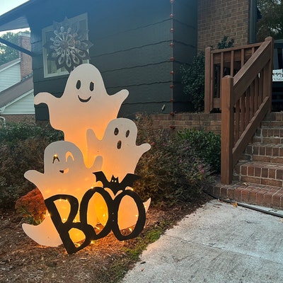 4ft Cute Ghost Trio With BOO Template When Made. Printable Trace & Cut ...