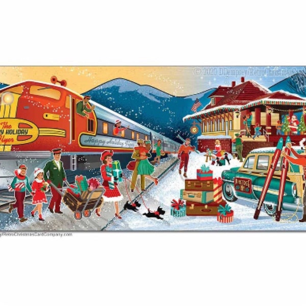 Vintage Kitchen Christmas Cards, Package of 8 | Retro Christmas Cards ...