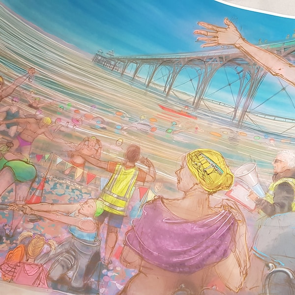 Art Print by Nancy Farmer - 'floating' - From a Swimmer Painting - Open ...