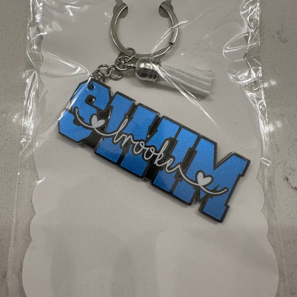Personalized Swim Keychain • Swimmer Keychain • Swim Gift • Swim Bag ...