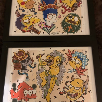 Japanese Simpsons Tattoo Traditional Simpsons Tattoo Flash Sheet Tattoo ...