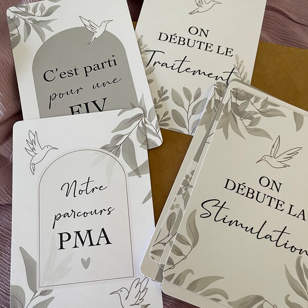 19 Cartes étapes PMA/FIV «Mon Colibri» - naturel - eucalyptus ...