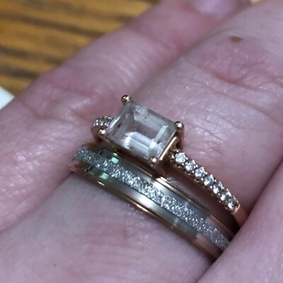 Handmade Rose Gold Matching Wedding Bands, Couple Rings Set, Titanium ...