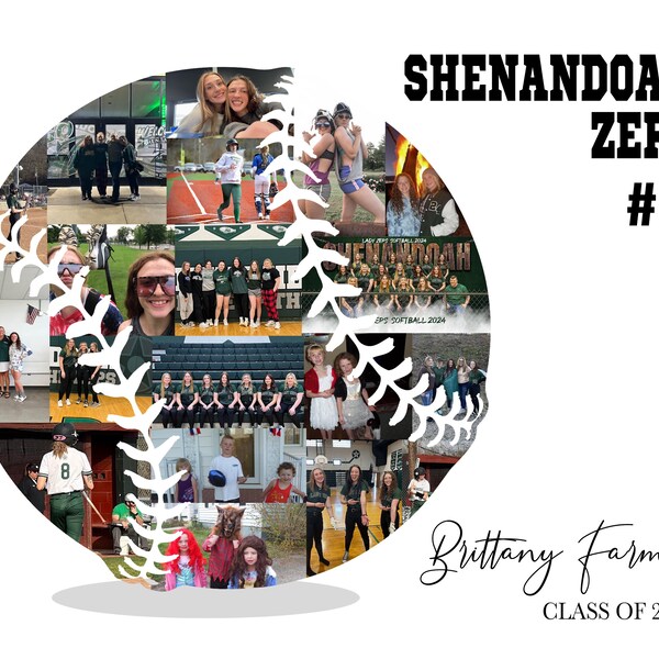 PRINTABL Baseball Photo Collage, Coach Gift, Softball Senior Night Gift ...