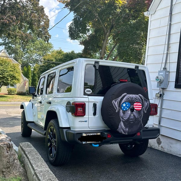 Spare Tire Cover With Messy Bun and Heart Shaped Glasses Design, Girly ...