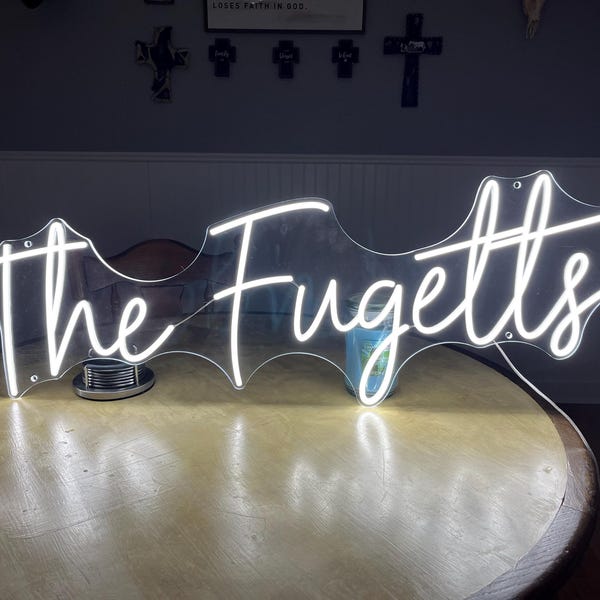 Custom Last Name Neon Sign Wedding for Reception, Led Lights Neon Sign ...