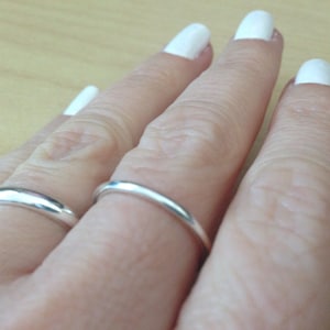 Simple Ring Sterling Silver Stacking Ring Smooth Ring Delicate Ring ...