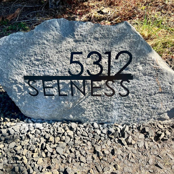 Custom Metal Address Sign for Rock Personalized Custom Address Modern ...