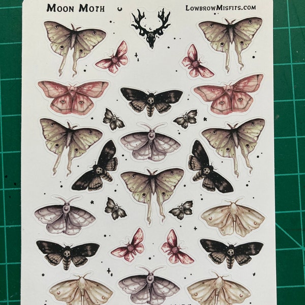 MOON Moth Planner Sticker Sheet - Etsy