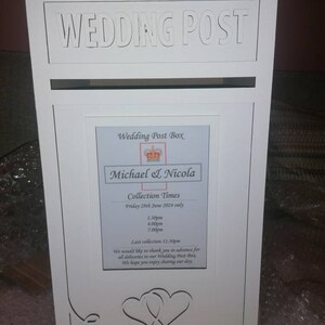 Large Lockable White Wedding Card Post Box Fully Assembled Wedding Card ...