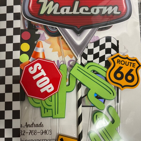 Cars Cake Topper, Custom Cake Topper, Personalized Cars Cake Topper ...