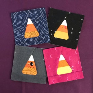 Candy Corn Foundation Paper Pieced FPP Quilt Block PDF Pattern Download Halloween Pattern Modern ...