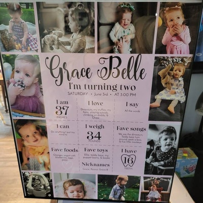 EDITABLE First Birthday Milestone Sign, Modern 1st Birthday Milestone ...