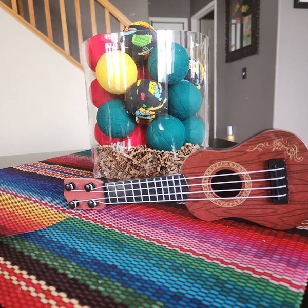 Pink Floral Fabric Wrapped Rag Balls, Cottage Style Home Decor, Tiered ...