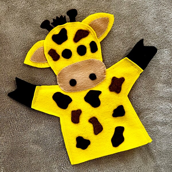 Giraffe Hand Puppet Pattern, PDF Pattern for Hand Puppet, Puppet Sewing ...