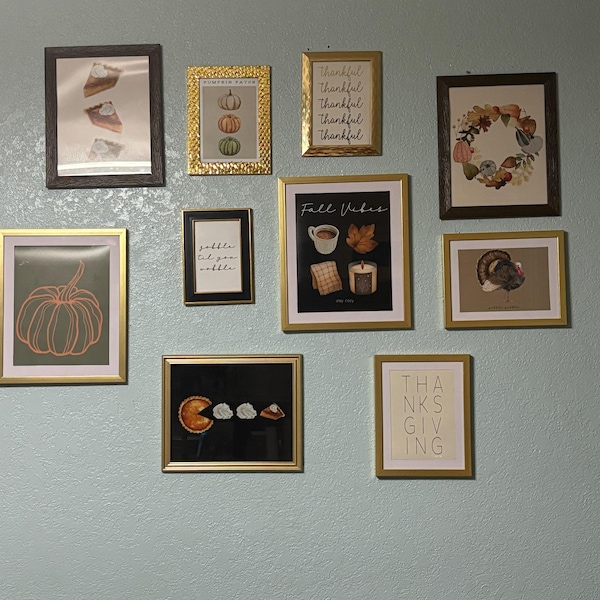 Thanksgiving Gallery Wall Set | Set of 25+ Art Prints | Fall Decoration ...