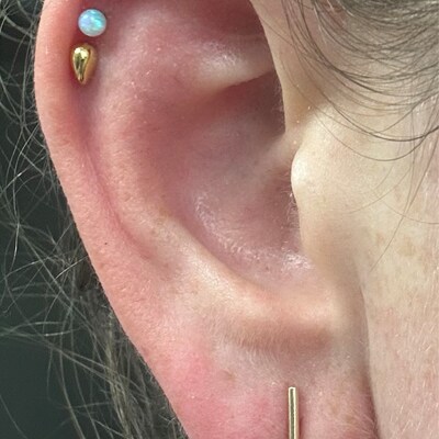 Tiny Teardrop Threadless Flat Back Earrings, 20,18,16ga, 5-10mm Unisex ...