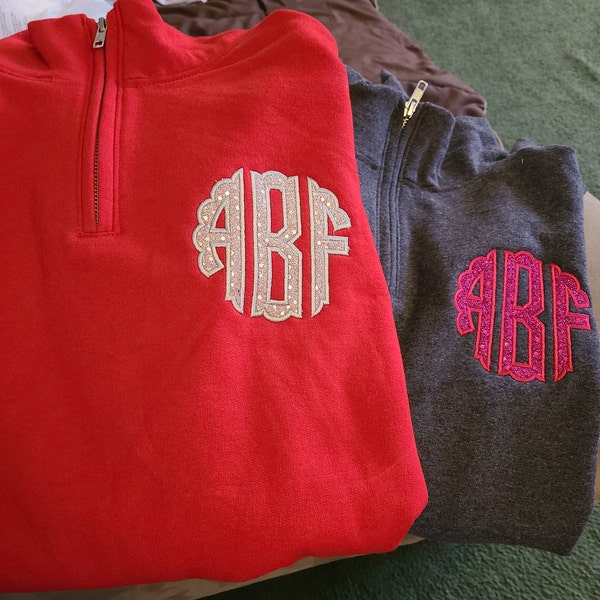 Monogrammed 1/4 Zip, Monogrammed Pullover, Monogrammed Sweatshirt ...